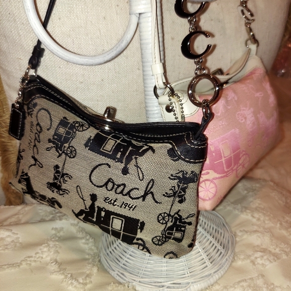 Coach | Bags | Coach Black Horse And Carriage Mini Bag With Turnlock ...